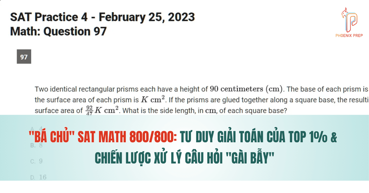 "Bá Chủ" SAT Math 800/800: Tư Duy Giải Toán Của Top 1% & Chiến Lược Xử Lý Câu Hỏi "Gài Bẫy"